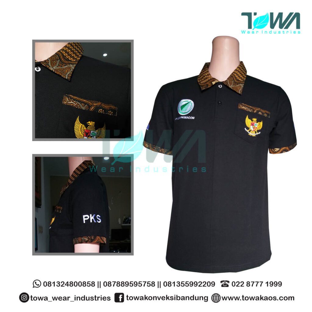 CUSTOM KAOS POLO MOTIF BATIK MODERN DI KONVEKSI BANDUNG - TOWA